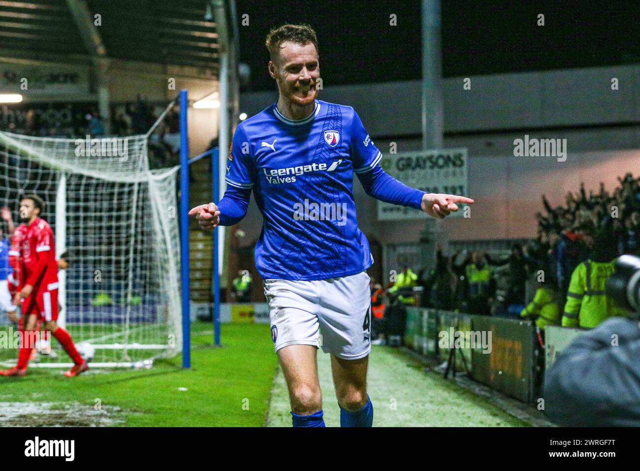 Chesterfield, UK. 12th Mar, 2024. Chesterfield midfielder Tom Naylor (4 ...