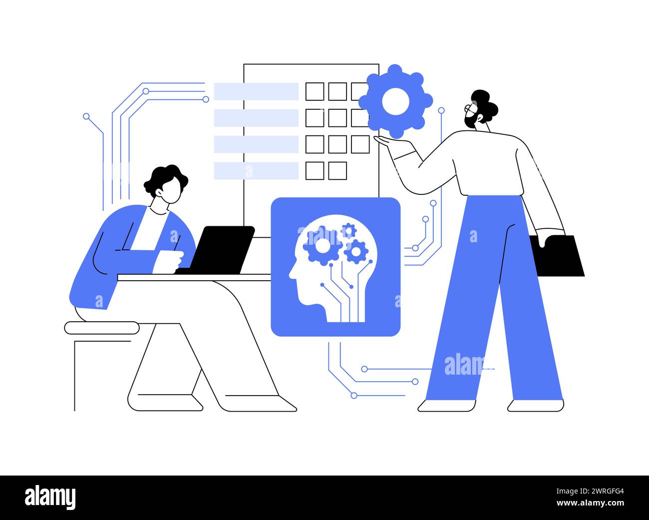 AI-Powered Employee Engagement Analysis abstract concept vector ...