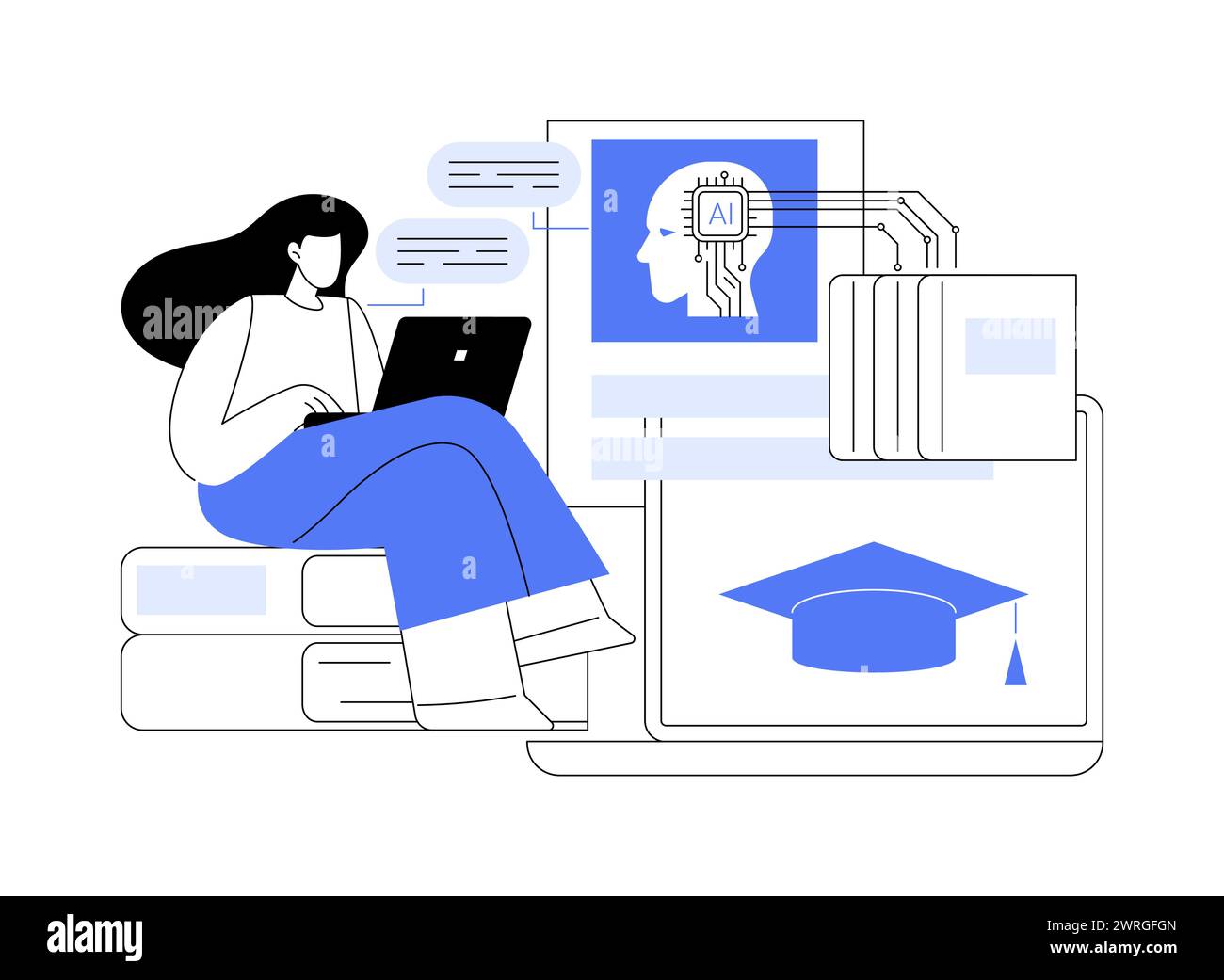 AI-Supported Employee Training abstract concept vector illustration ...