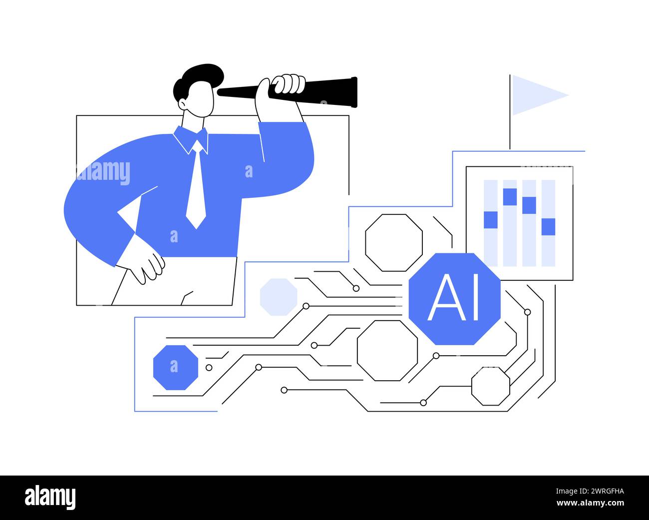 AI-Enhanced Performance Evaluation abstract concept vector illustration ...