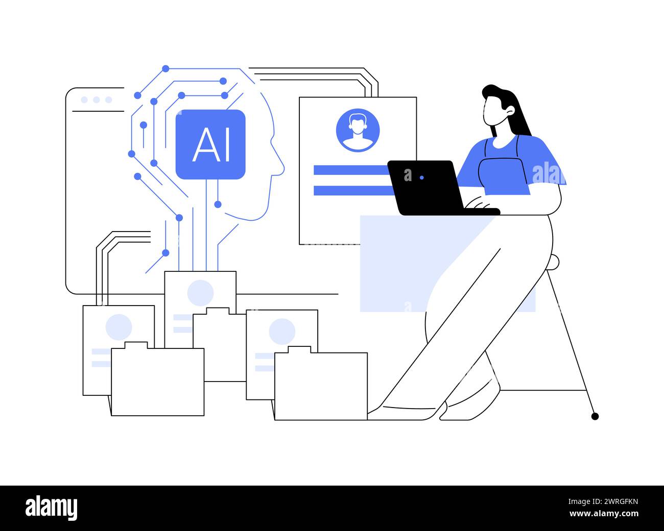 AI-Enhanced Recruitment and Screening abstract concept vector ...