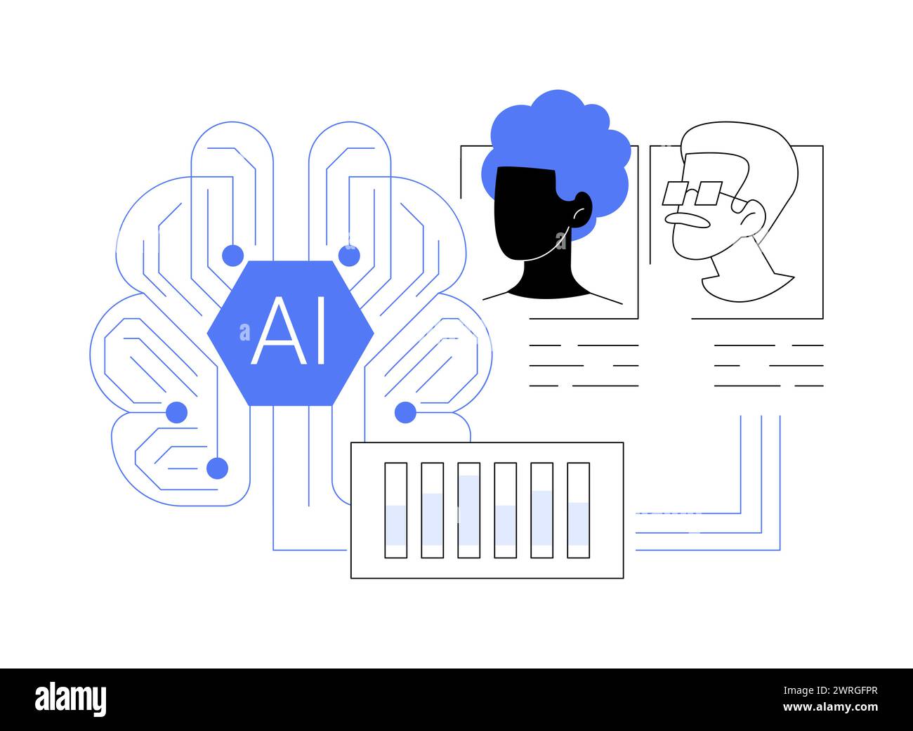 AI-Driven Diversity and Inclusion Initiatives abstract concept vector ...