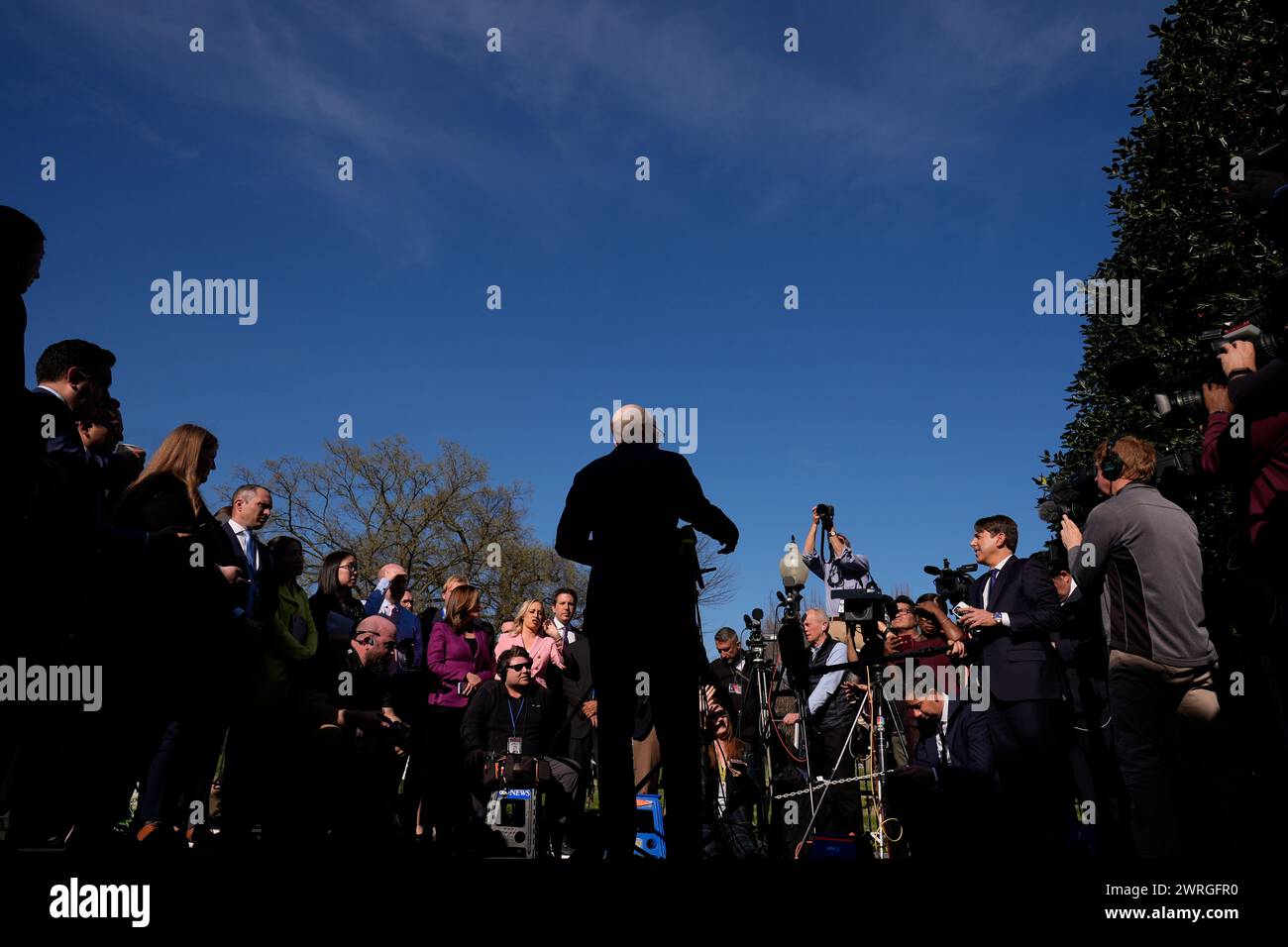 Spokesman for the White House Counsel's Office Ian Sams talks with ...