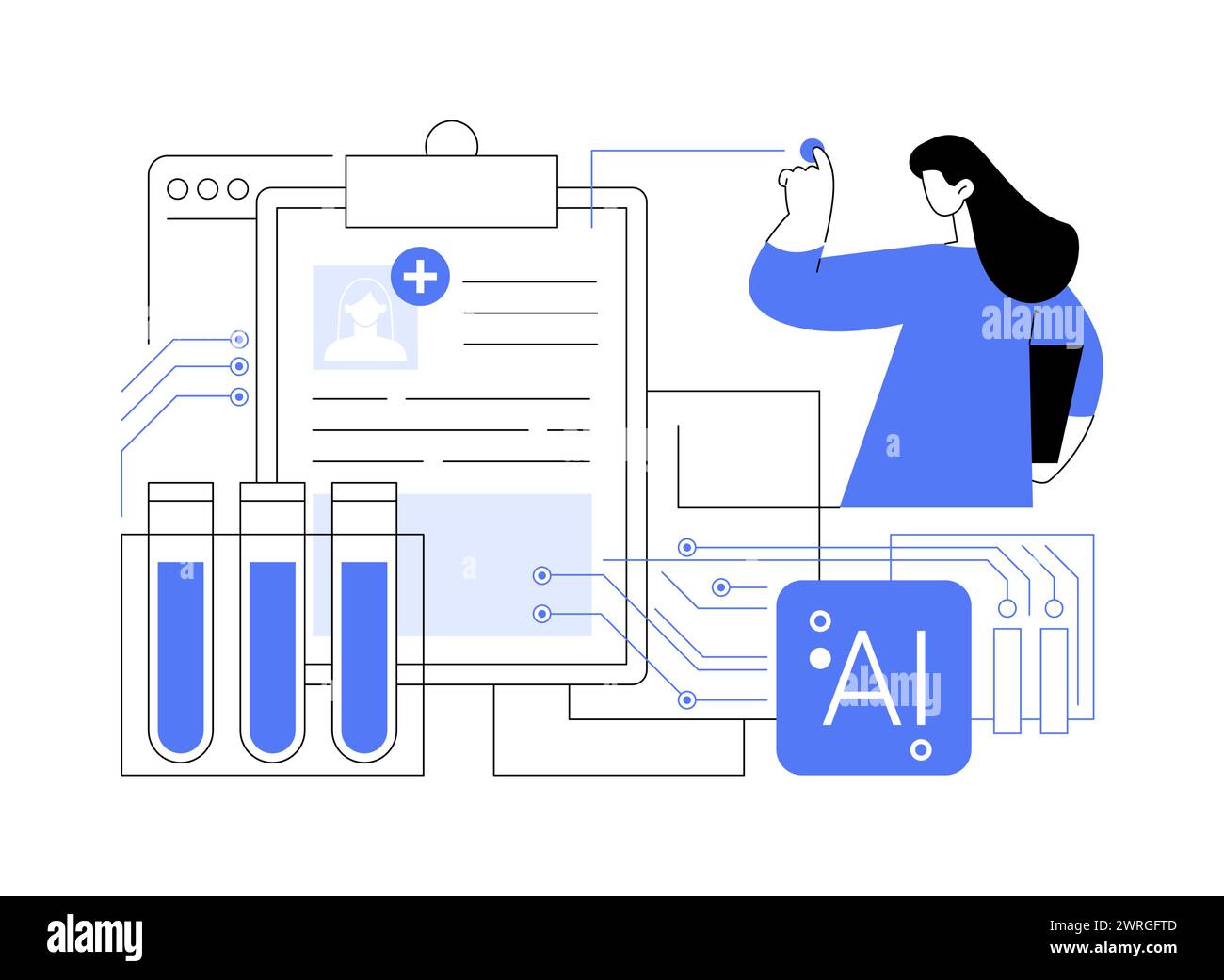 AI-Enhanced Health and Wellness Programs abstract concept vector ...