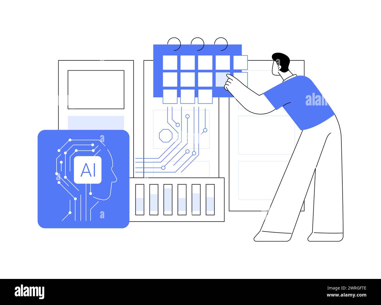 Ai Driven Employee Scheduling Abstract Concept Vector Illustration Stock Vector Image And Art Alamy