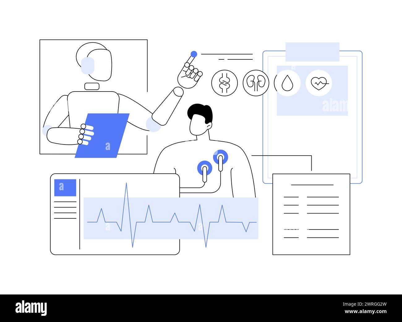AI-Analyzed Patient Health Monitoring abstract concept vector ...