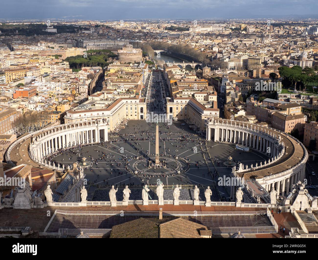 St Peter's Square view from the dome of the St Peter's Basilica ...