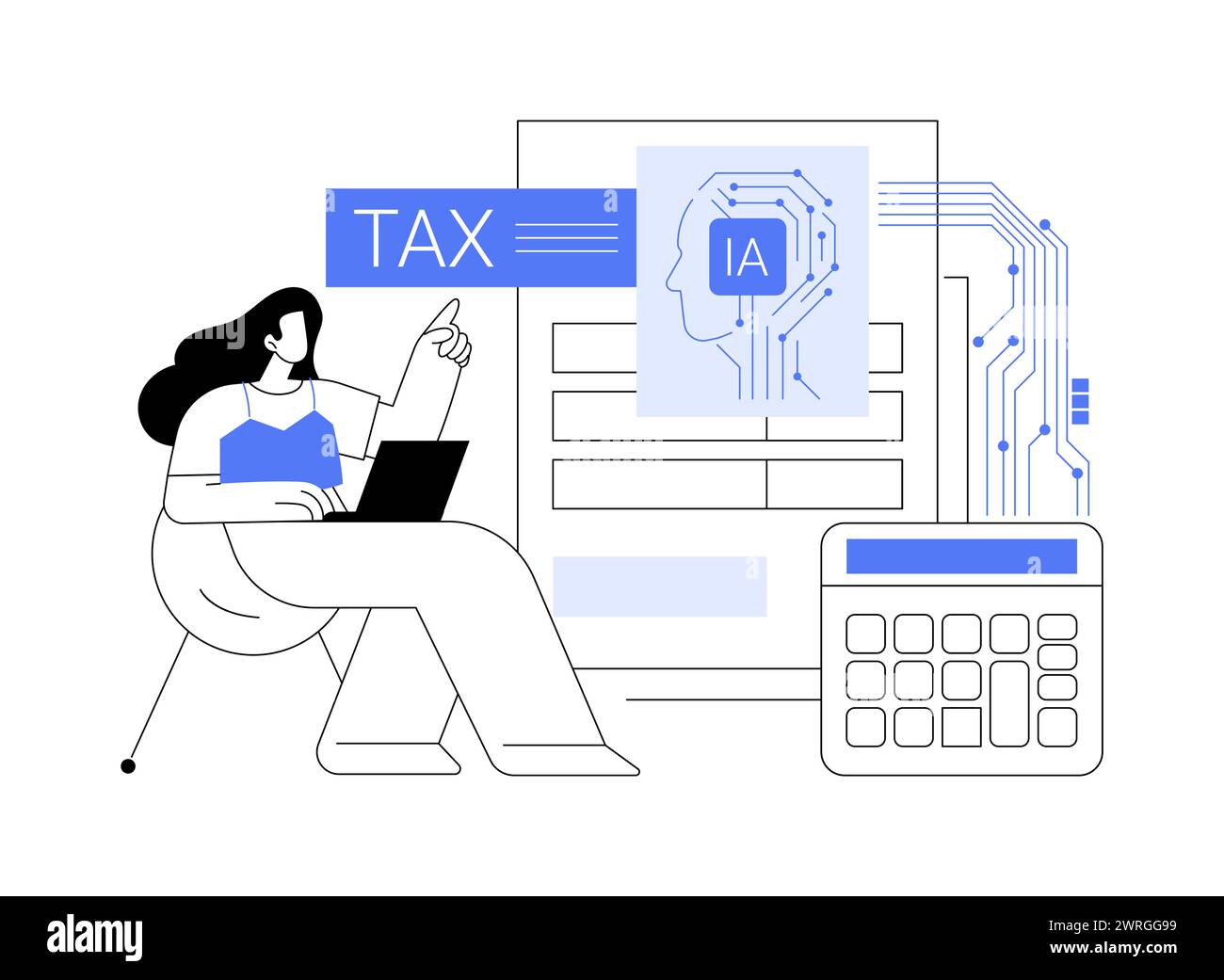AI-Streamlined Tax Preparation abstract concept vector illustration ... AI-Streamlined Tax Preparation abstract concept vector illustration ...