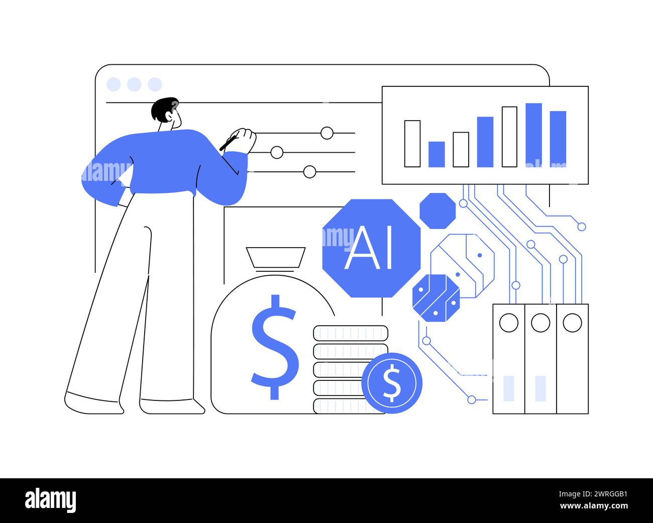 AI-Backed Automated Bookkeeping abstract concept vector illustration ...