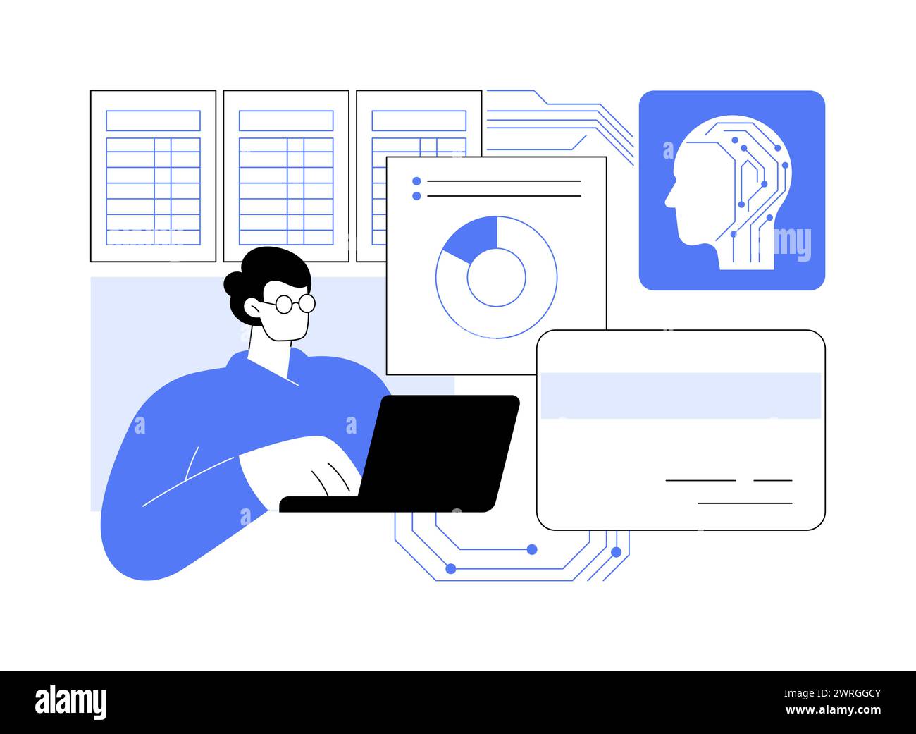 AI-Enhanced Expense Management abstract concept vector illustration ...
