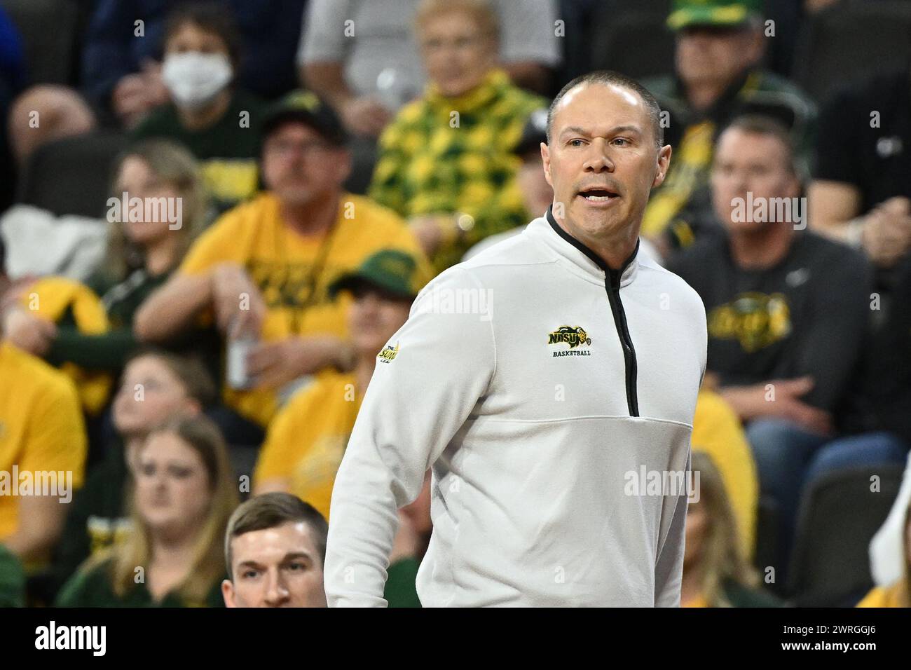 North Dakota State Bison head coach Jory Collins watches play on the ...