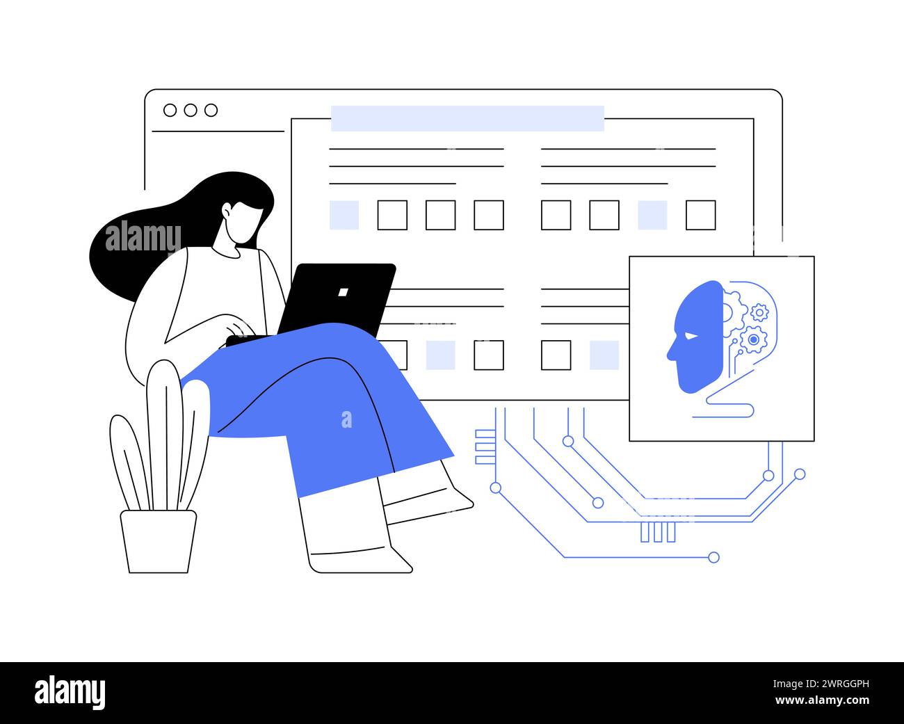 AI-Enhanced Student Assessment abstract concept vector illustration ...