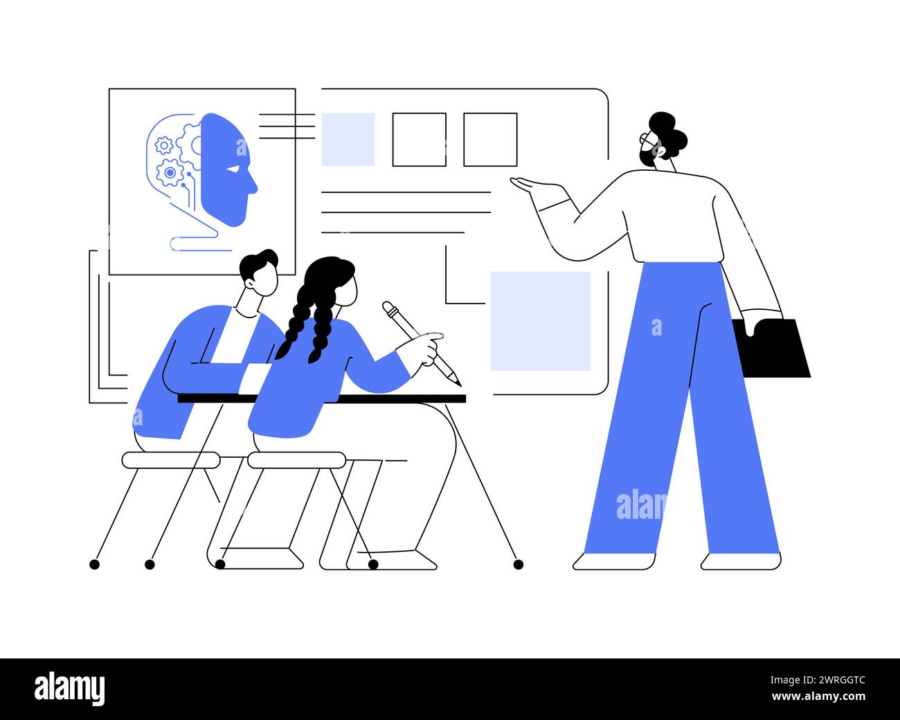 AI-Enhanced Classroom Management abstract concept vector illustration ...