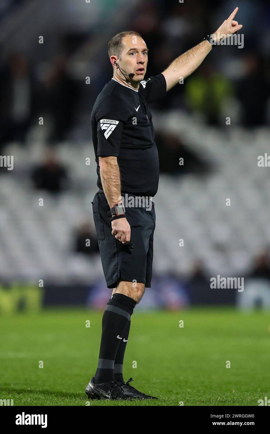 Birmingham, UK. 12th Mar, 2024. Referee Jeremy Simpson during the Sky ...