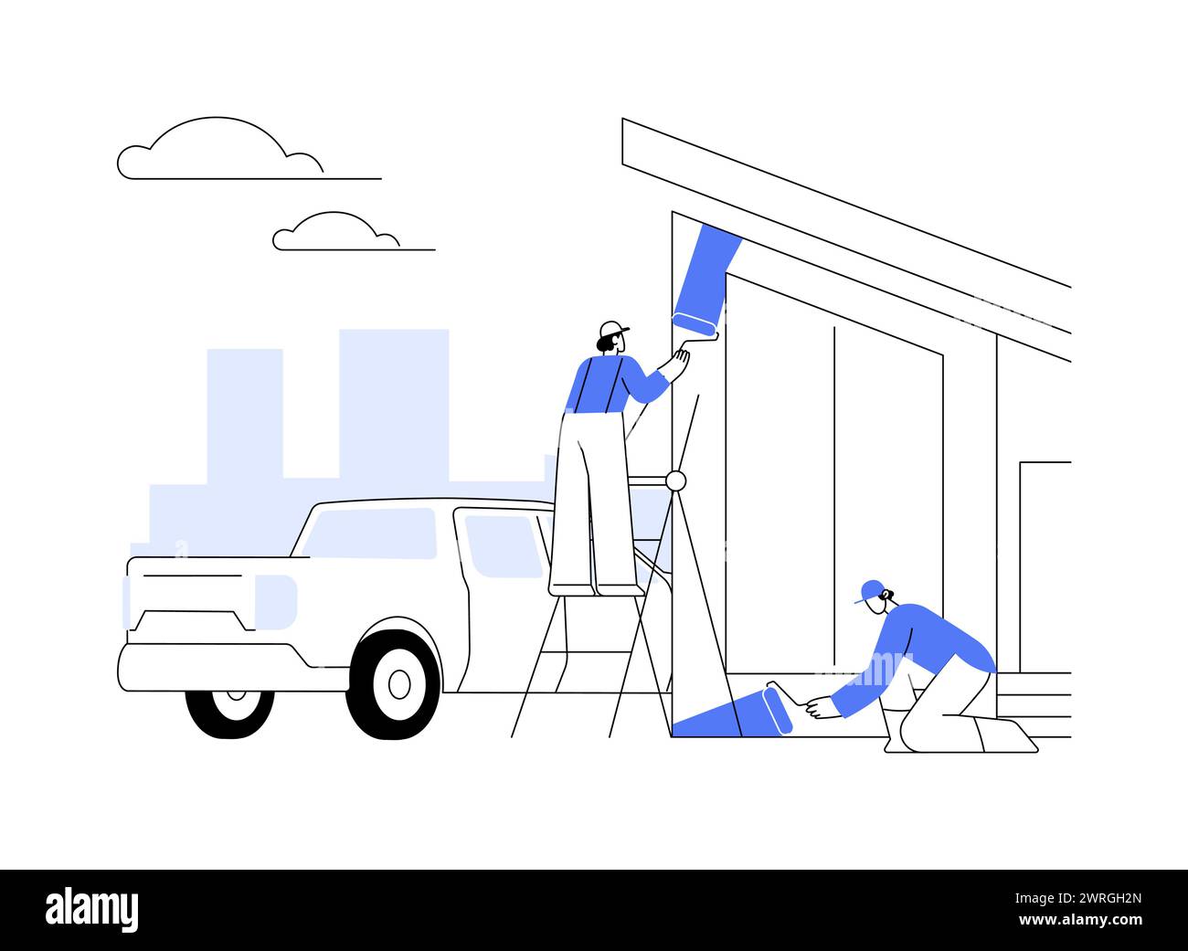 Professional wall painting abstract concept vector illustration Stock ...