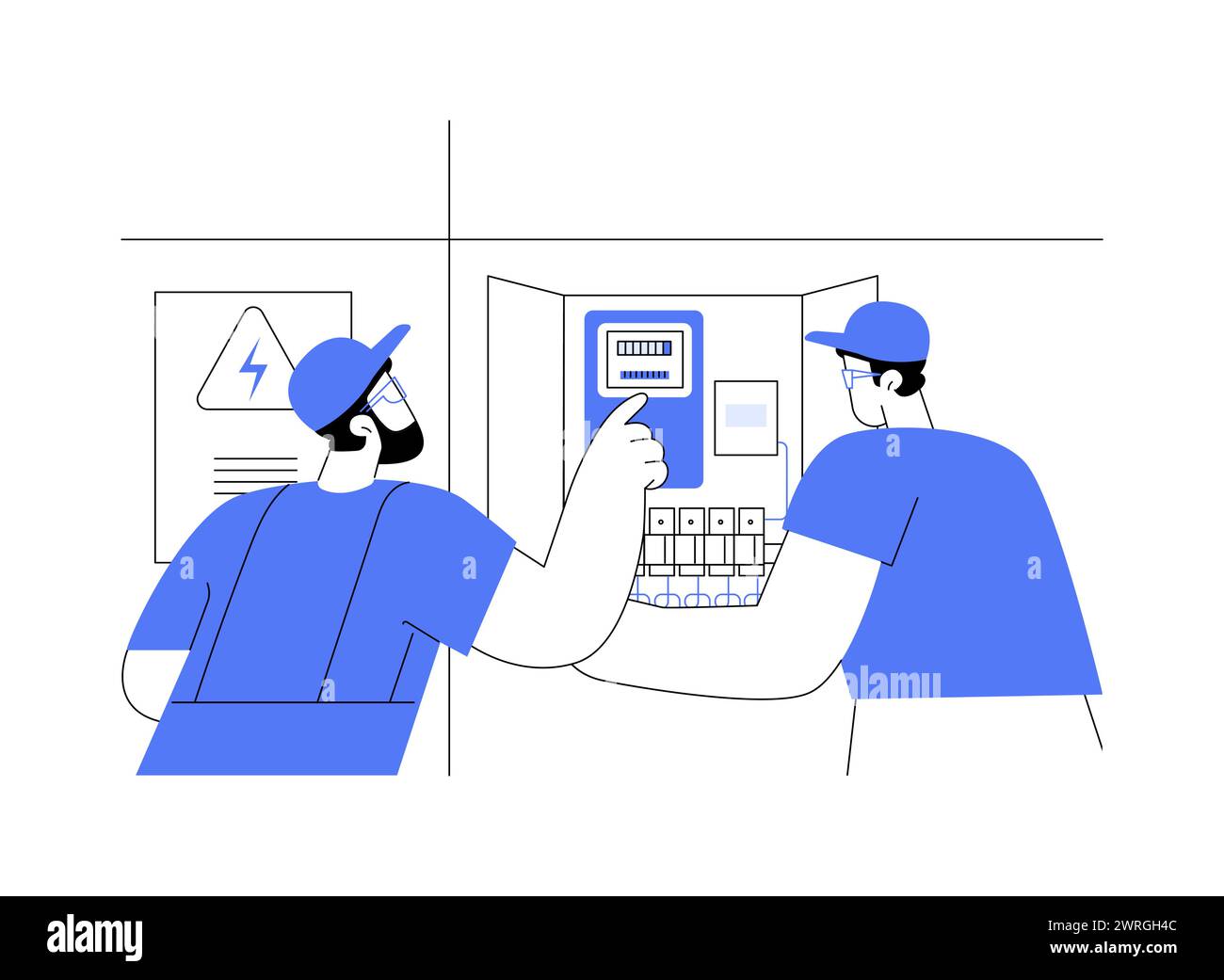 Outdoor Electrical Connections Installation Abstract Concept Vector Illustration Stock Vector