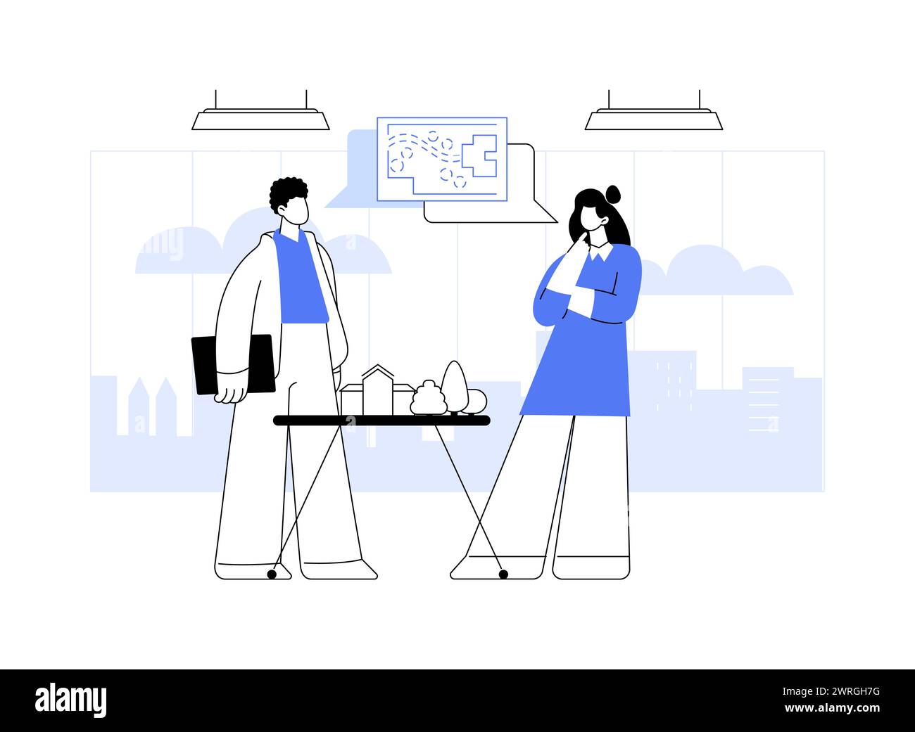 Meeting landscape designer abstract concept vector illustration Stock ...