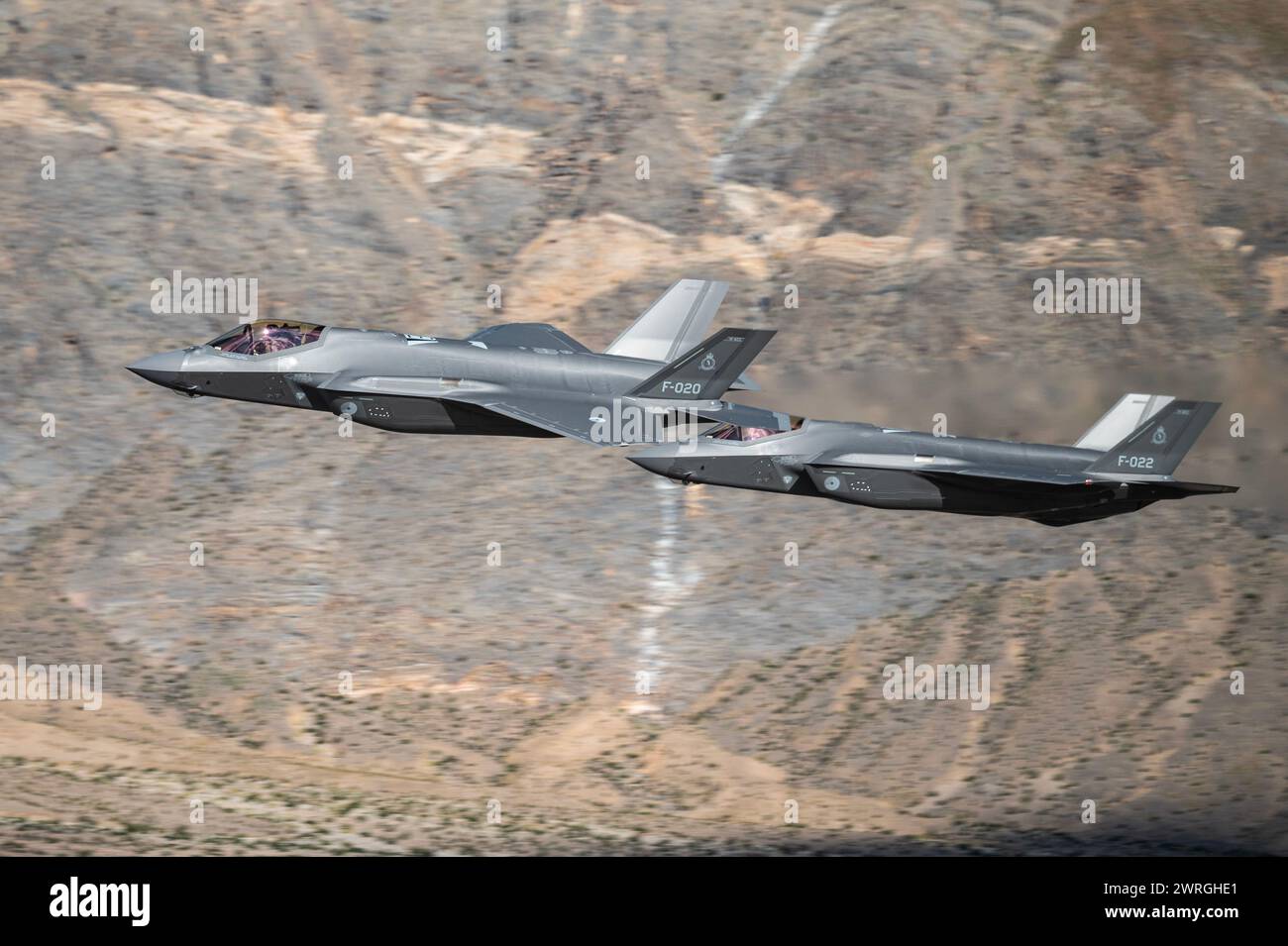 Two Royal Netherlands Air Force F-35A Lightning II conduct ...