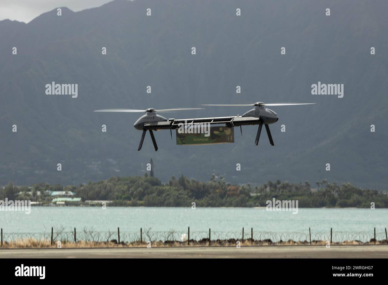 The Avidrone Aerospace team demonstrates a gear-hauling remotely ...