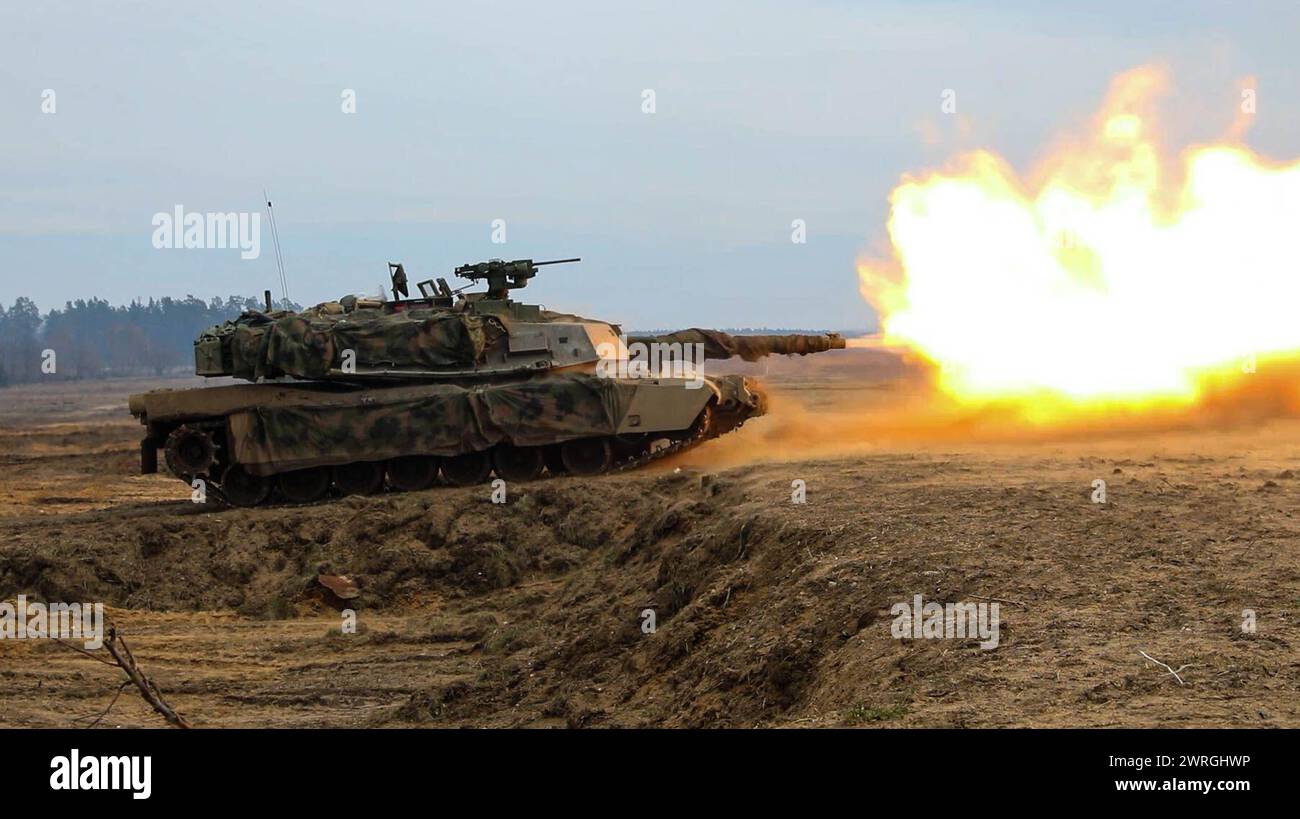 A M1A2 Abrams tank with 3rd Battalion, 15th Infantry Regiment, 2nd ...