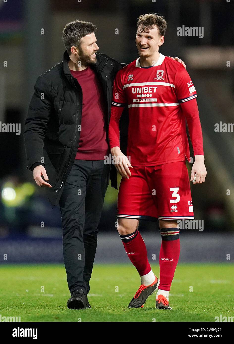 Middlesbrough manager Michael Carrick (left) with Middlesbrough's Rav ...