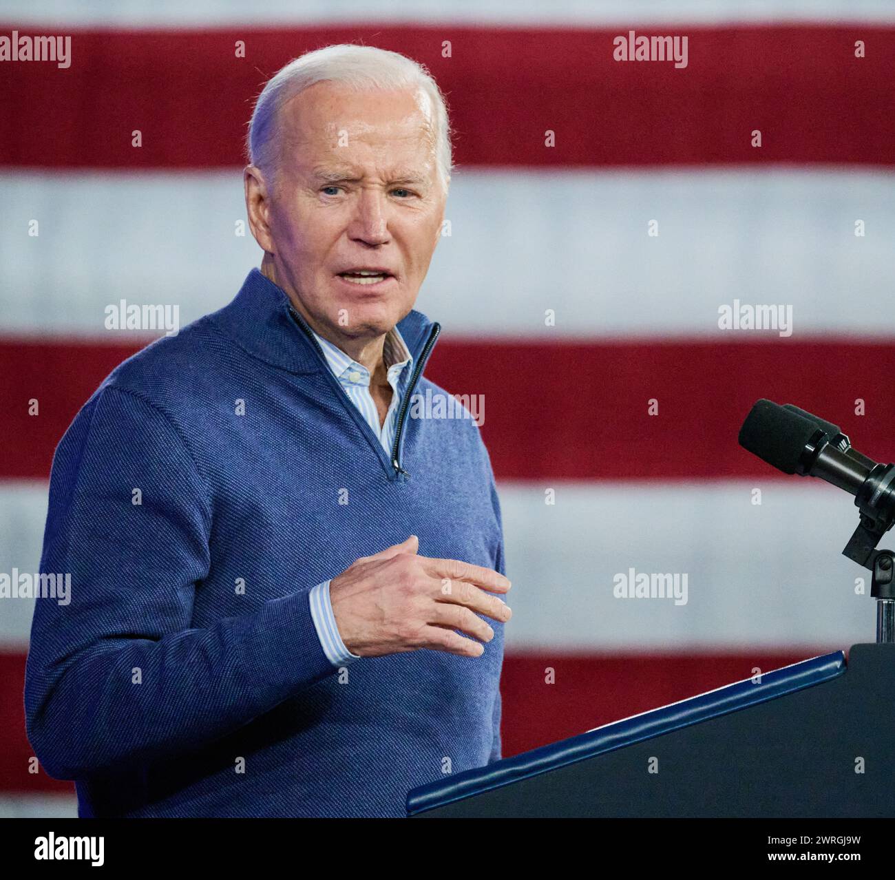 Wallingford, PA, USA - MARCH 08, 2024 - President Joe Biden delivers ...