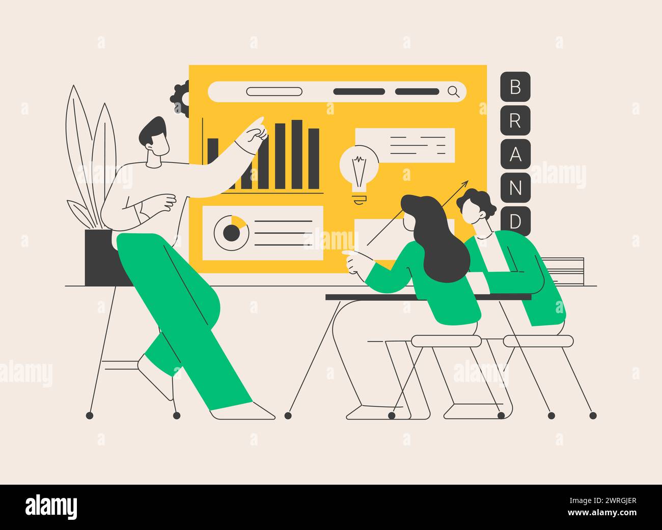 Branded Workshop Abstract Concept Vector Illustration Stock Vector