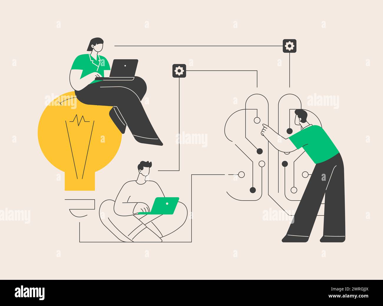 Brainstorming abstract concept vector illustration Stock Vector Image ...