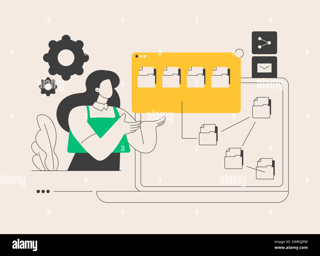 Document management soft abstract concept vector illustration Stock ...