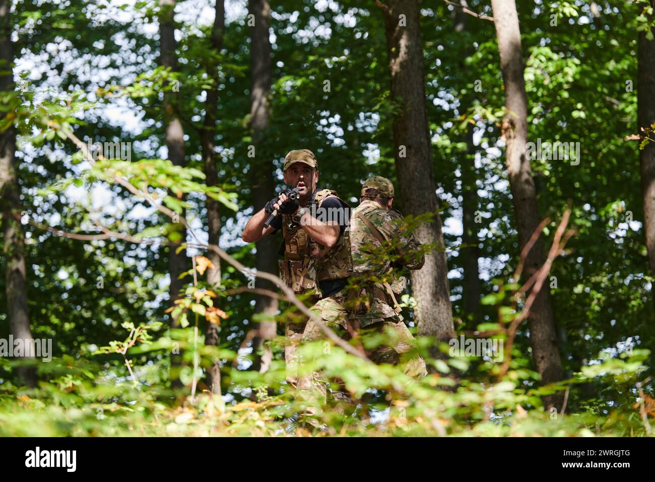 A specialized military antiterrorist unit conducts a covert operation ...