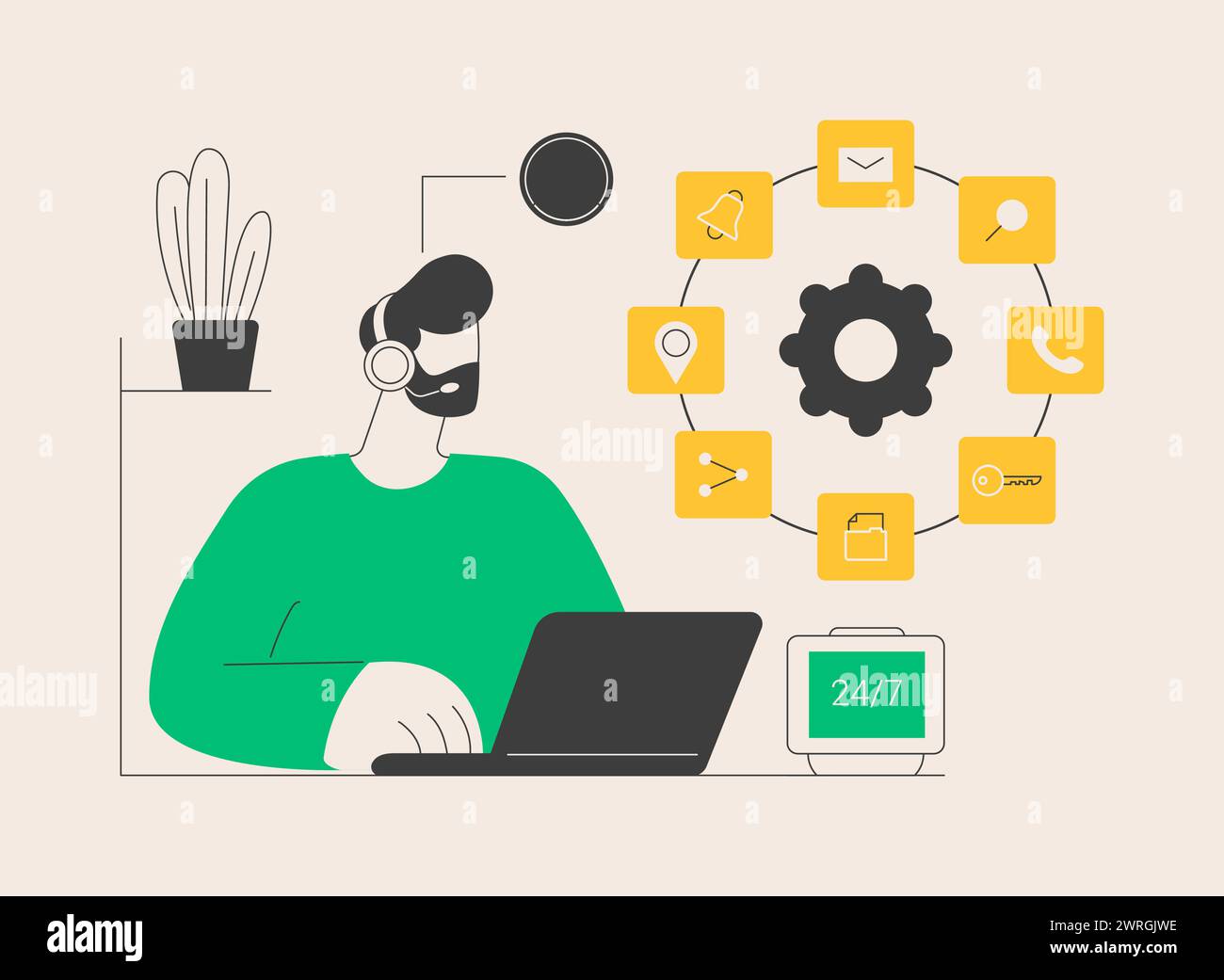 Contact center abstract concept vector illustration Stock Vector Image ...
