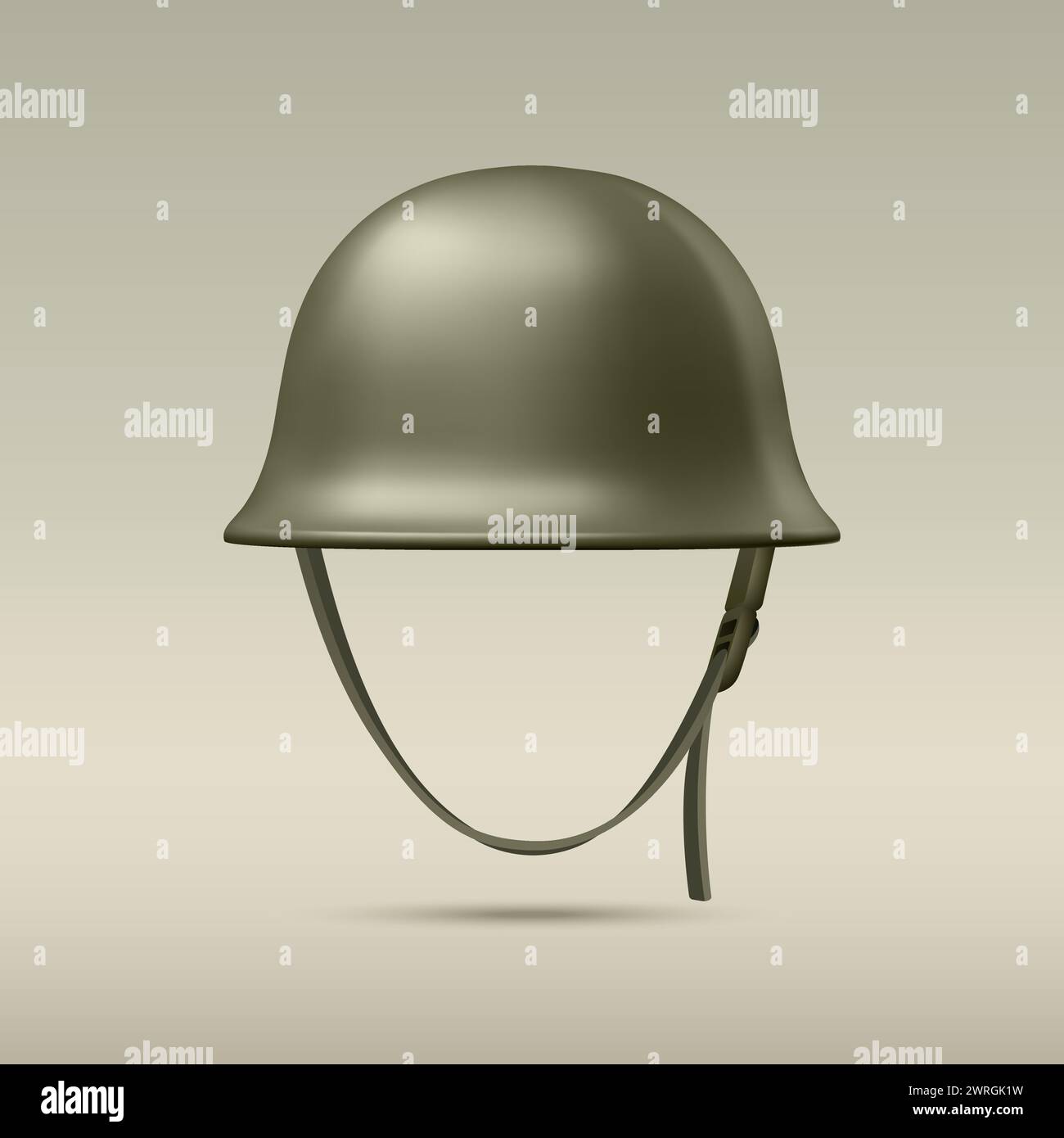 Vector 3d Realistic Green Military Protective Helmet Closeup Isolated ...