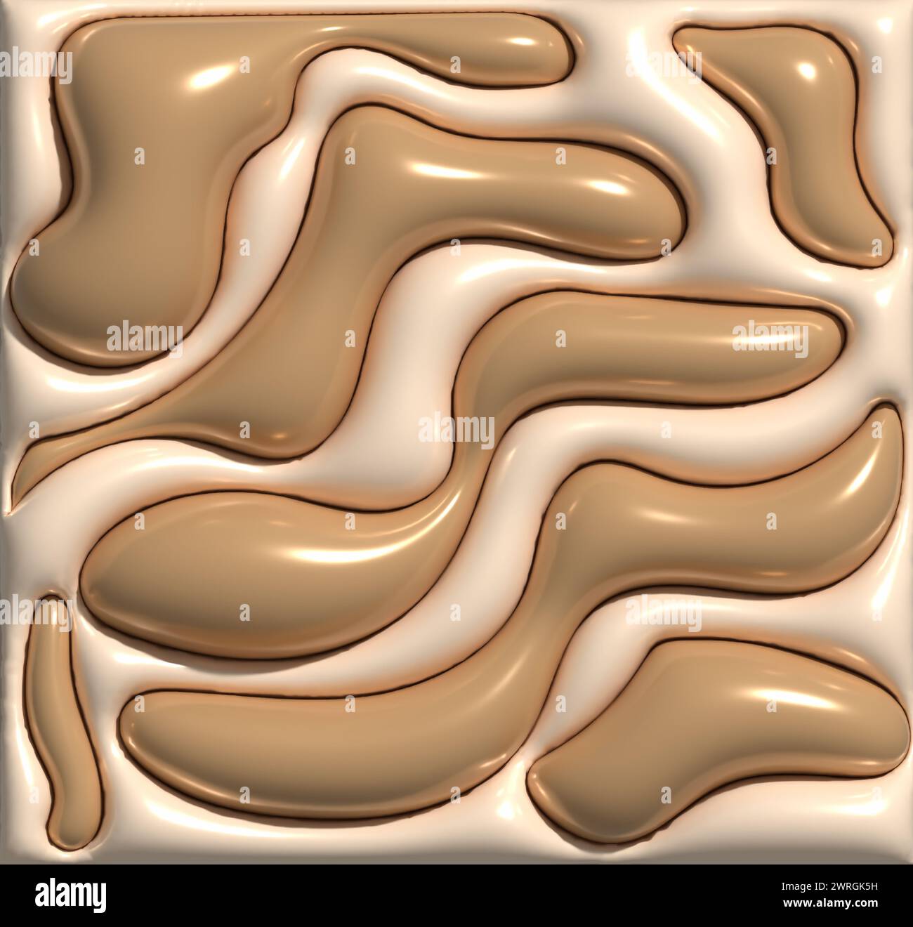 Various volumetric figures with a smooth shiny surface, 3D rendering ...