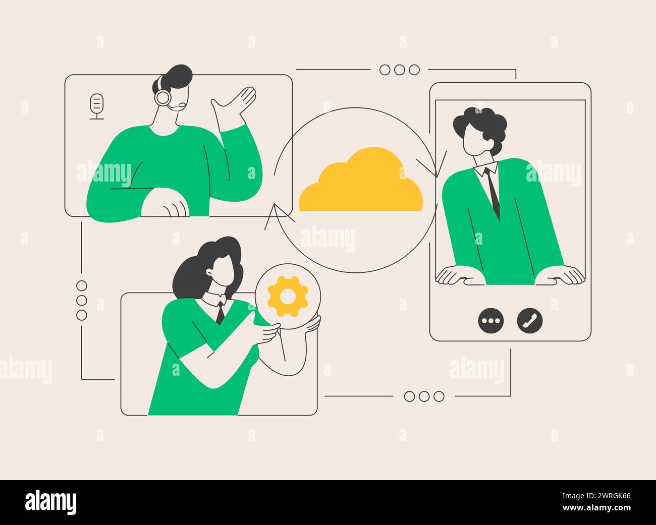 Unified communication abstract concept vector illustration Stock Vector ...