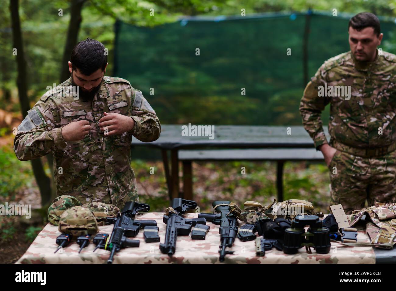 An elite military unit prepares for a hazardous forest operation ...
