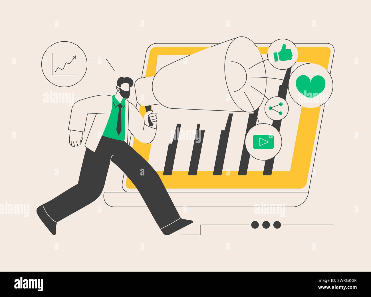 Digital PR abstract concept vector illustration Stock Vector Image ...