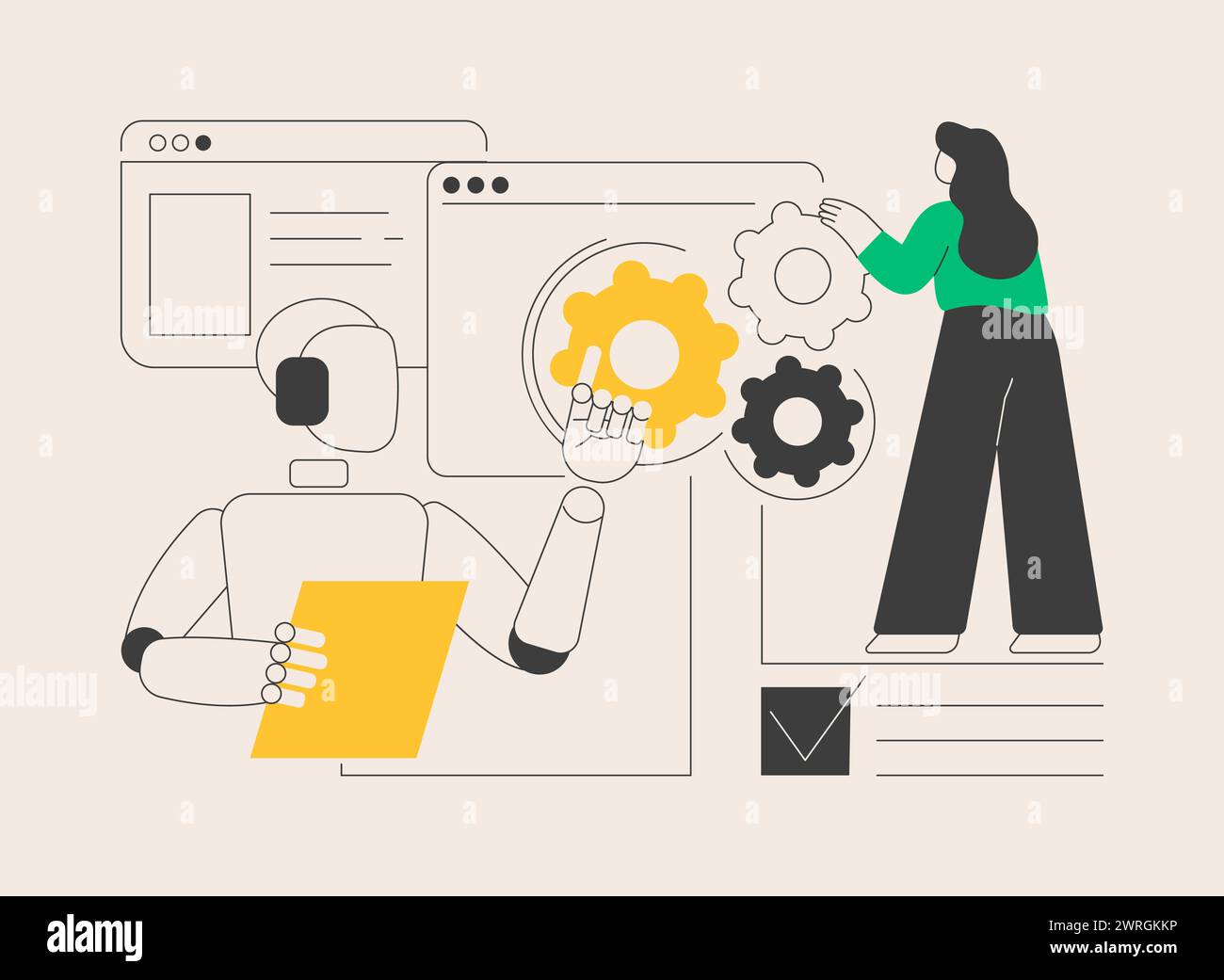 Collaborative robotics abstract concept vector illustration Stock ...