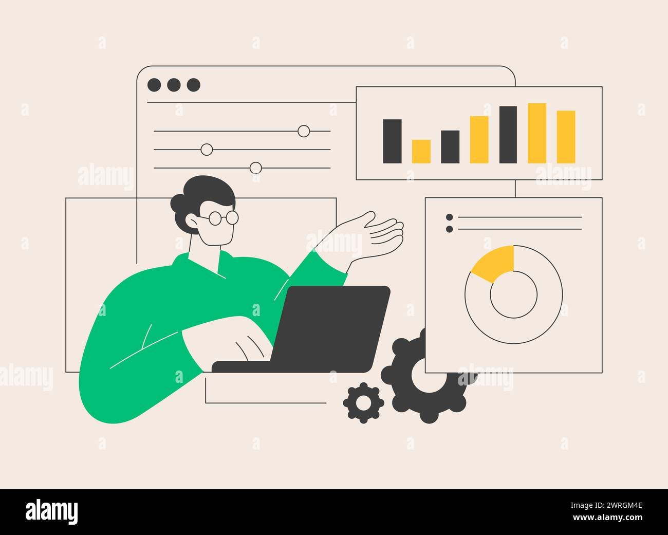 Financial data management abstract concept vector illustration Stock ...