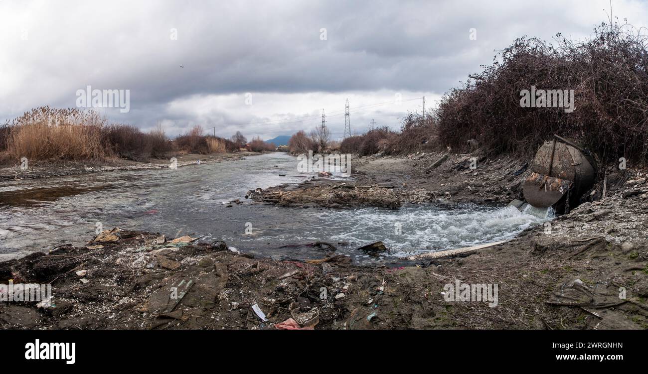 Major pollution of the waters of the river Crn Drim at the exit from ...