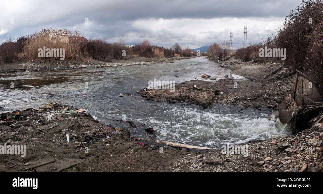 Major pollution of the waters of the river Crn Drim at the exit from ...