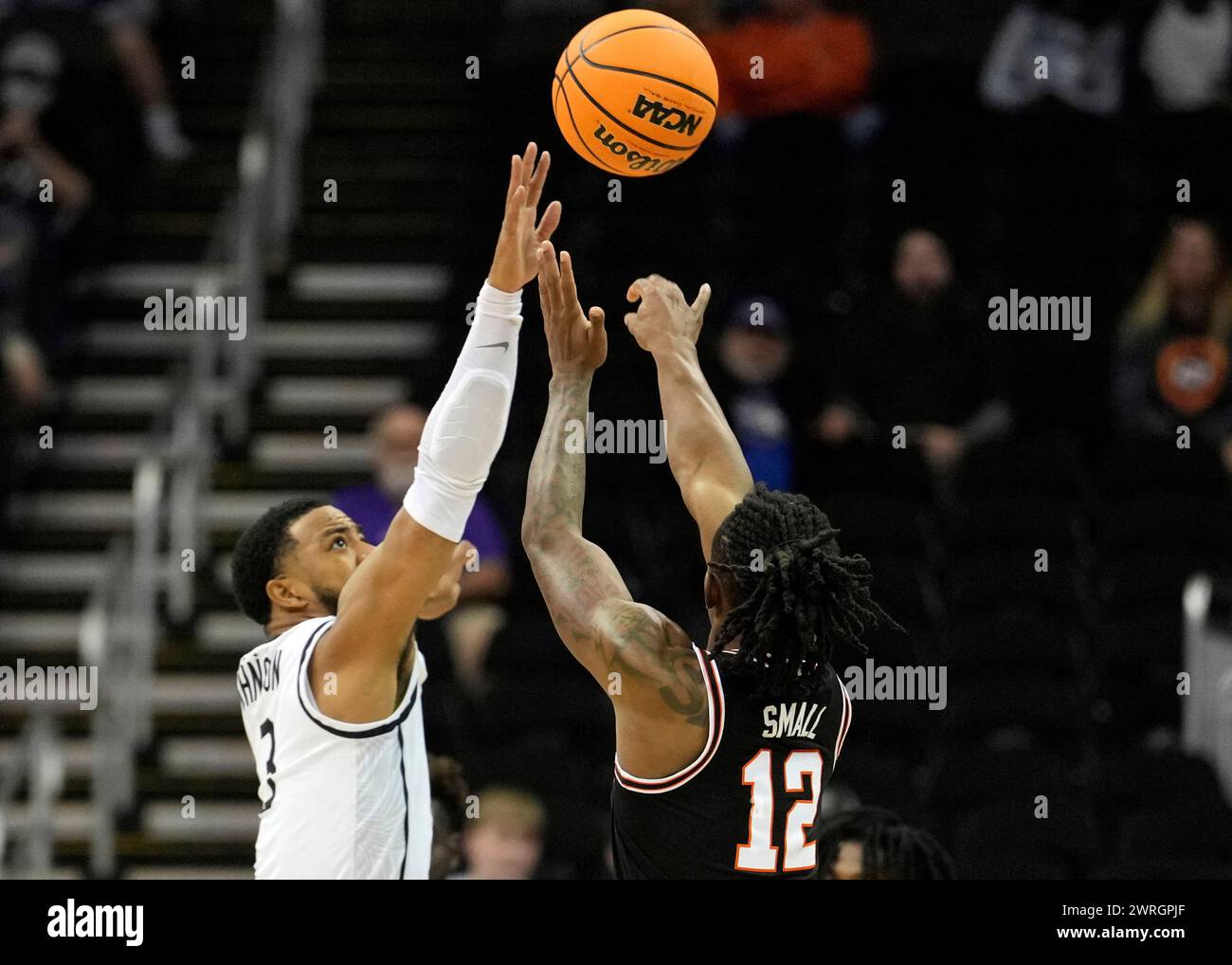 MAR 12 2024: UCF Knights guard Darius Johnson (3) pressures a three ...