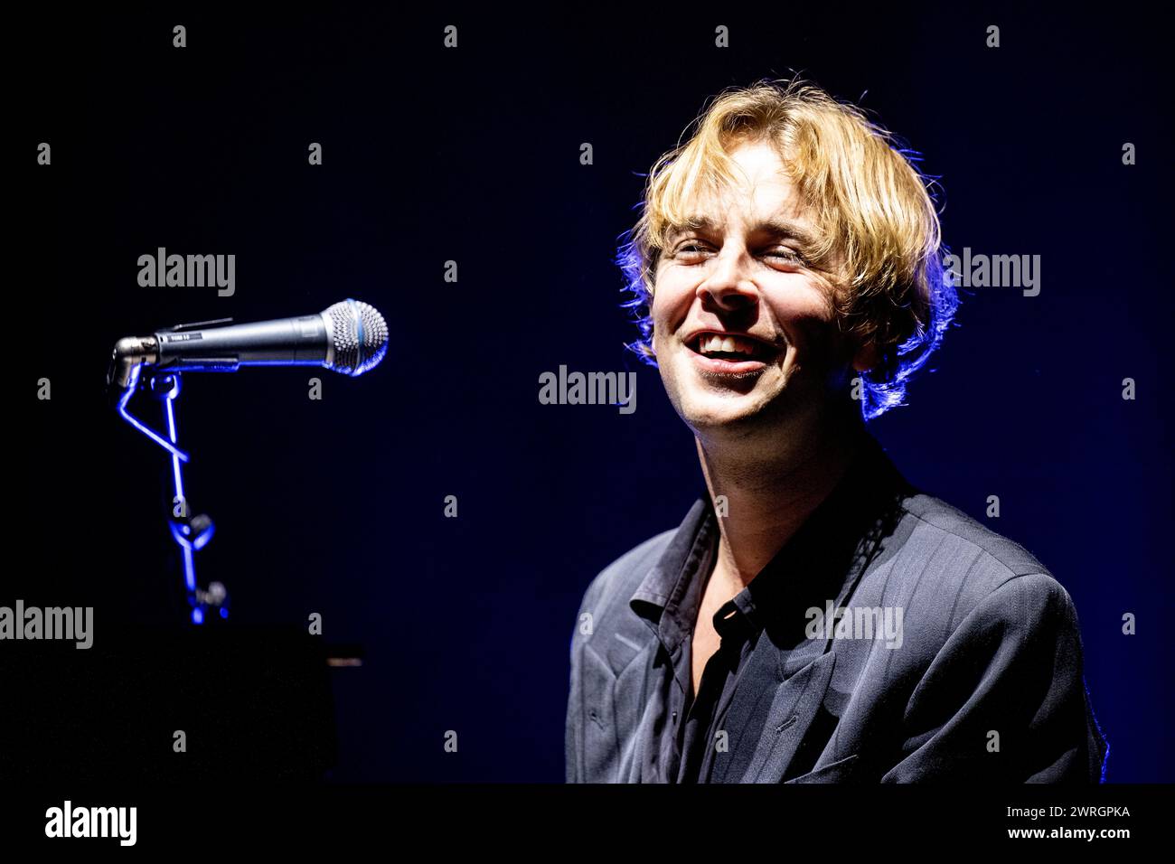 Manchester, UK. 12 March 2024. Singer-songwriter Tom Odell performs at O2 Apollo as part of his ...