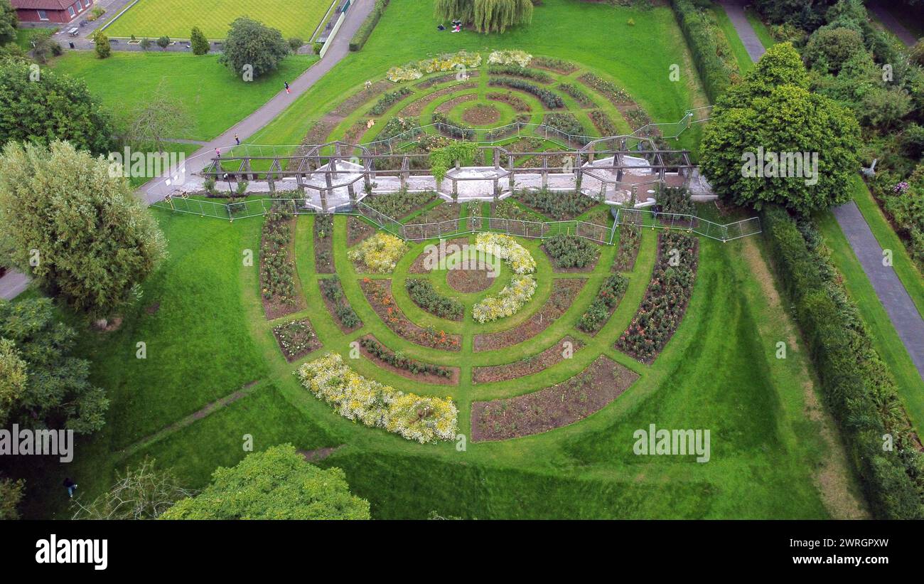 The botanic gardens in Belfast, Northern Ireland, UK see from above ...