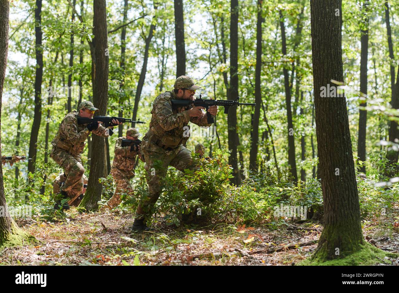 A specialized military antiterrorist unit conducts a covert operation in dense, hazardous ...