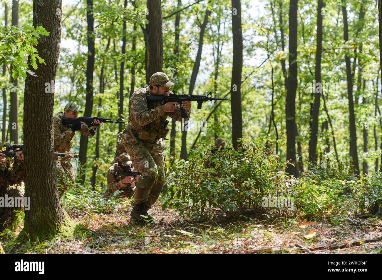 A specialized military antiterrorist unit conducts a covert operation ...