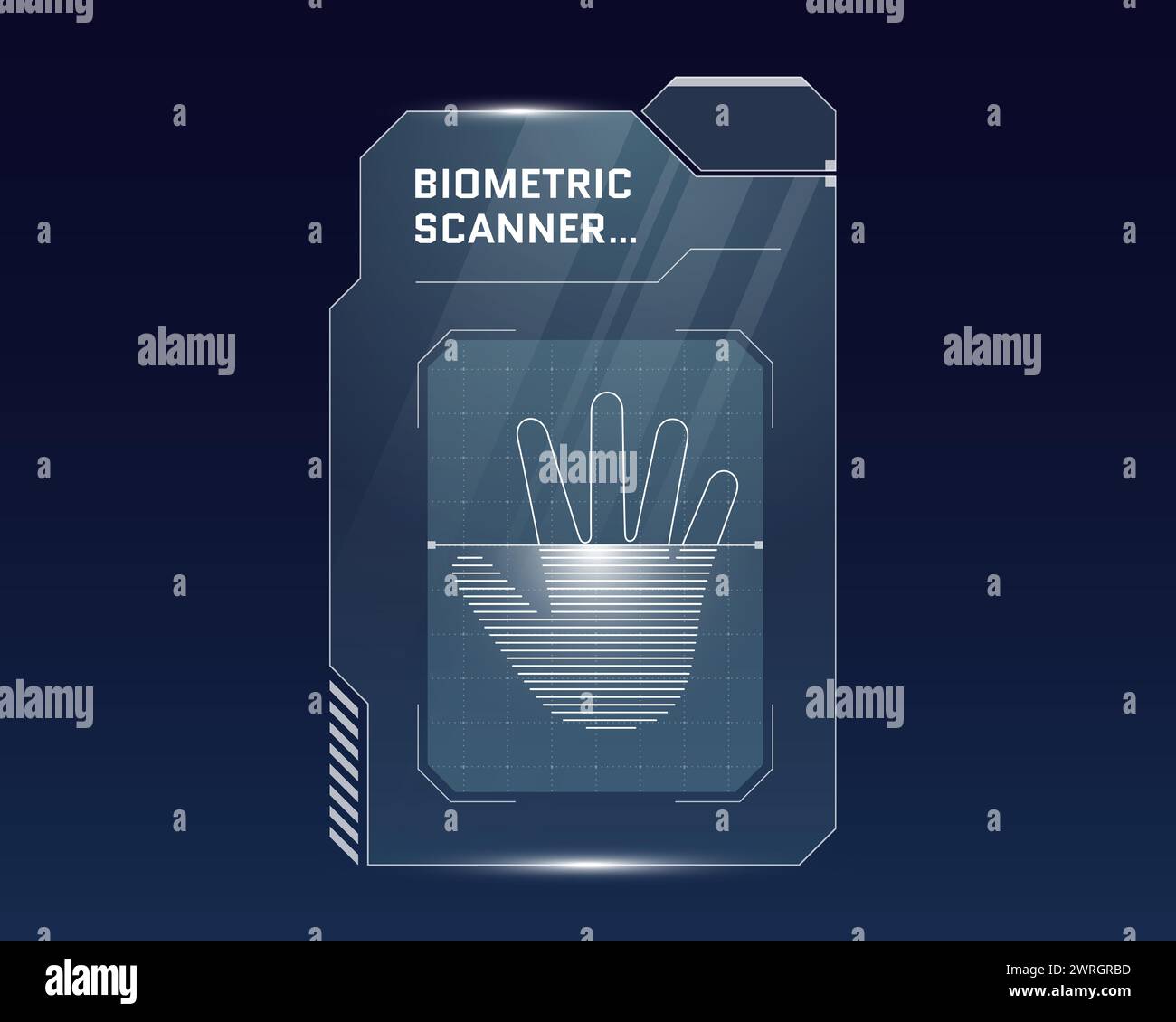 Hud Digital Futuristic User Palm Scan Interface Panel High Tech Protection Dashboard Gaming