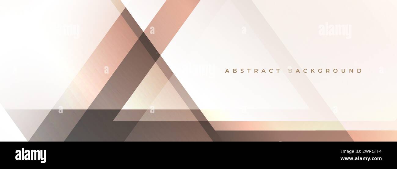 Beige and brown modern abstract wide banner with geometric triangle ...