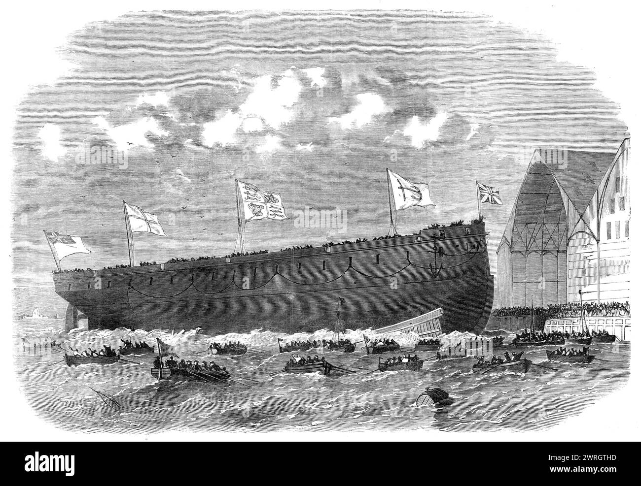 Our ironclad fleet: launch of the Royal Alfred screw-frigate at ...