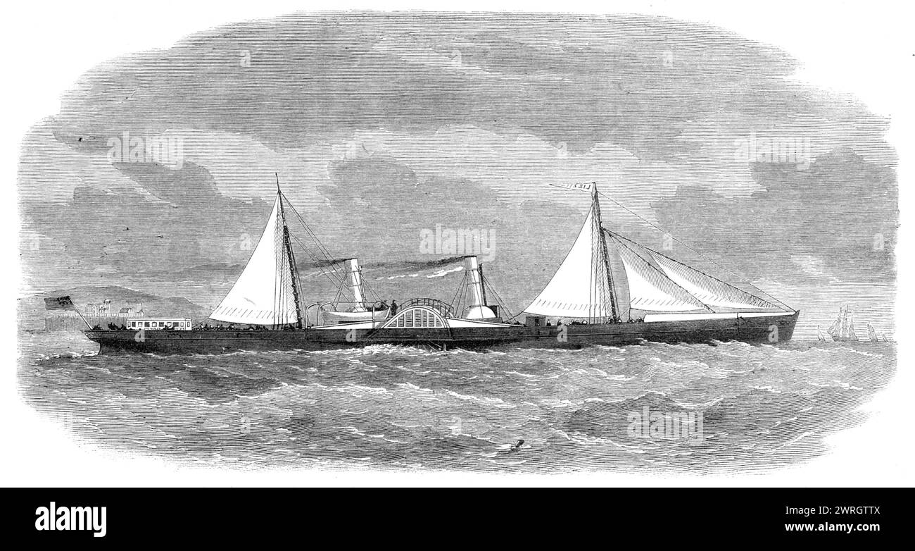 New blockade-runner Lizzie, built in the Clyde, 1864. Engraving from a ...