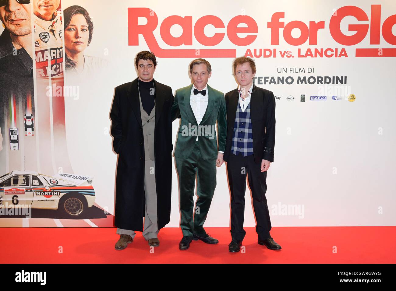 Rome, Italy. 12th Mar, 2024. Riccardo Scamarcio (l), Volker Bruch (c ...